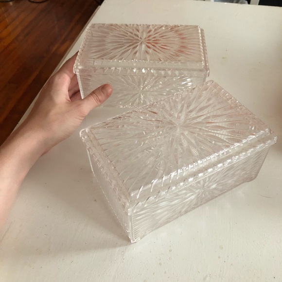 Accents | Two Clear Plastic Crystal Style Boxes | Poshmark
